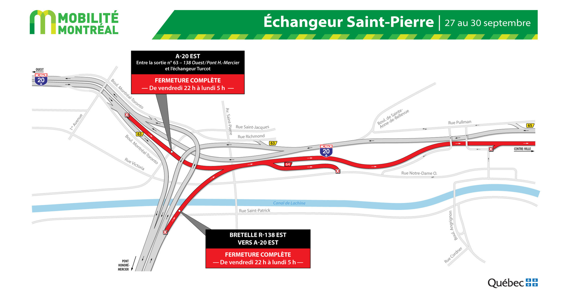 Planifier ses déplacements durant la fin de semaine du 27 au 30 septembre - Entraves majeures ...