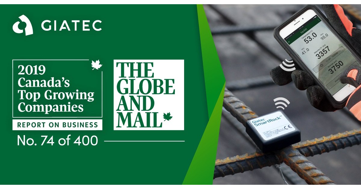 Giatec Named Top Growing Company by The Globe and Mail