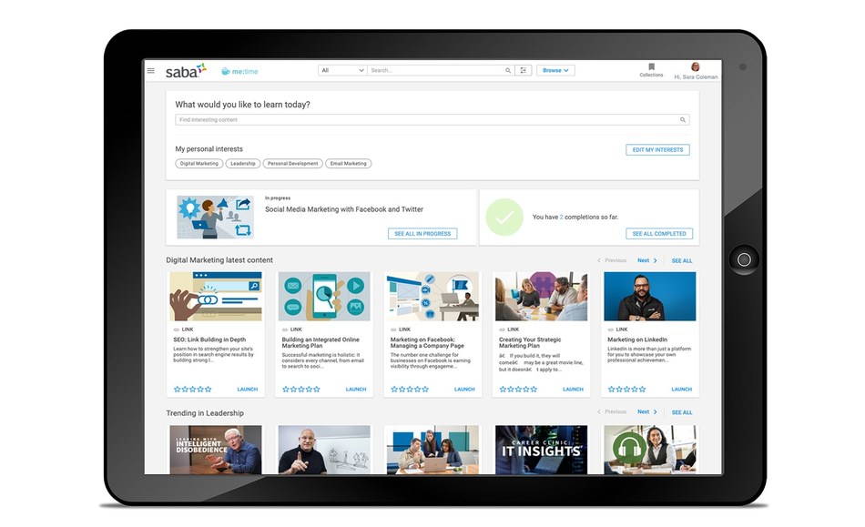 Saba Launches a "Just for Me" Learning Experience with Release of Saba ...