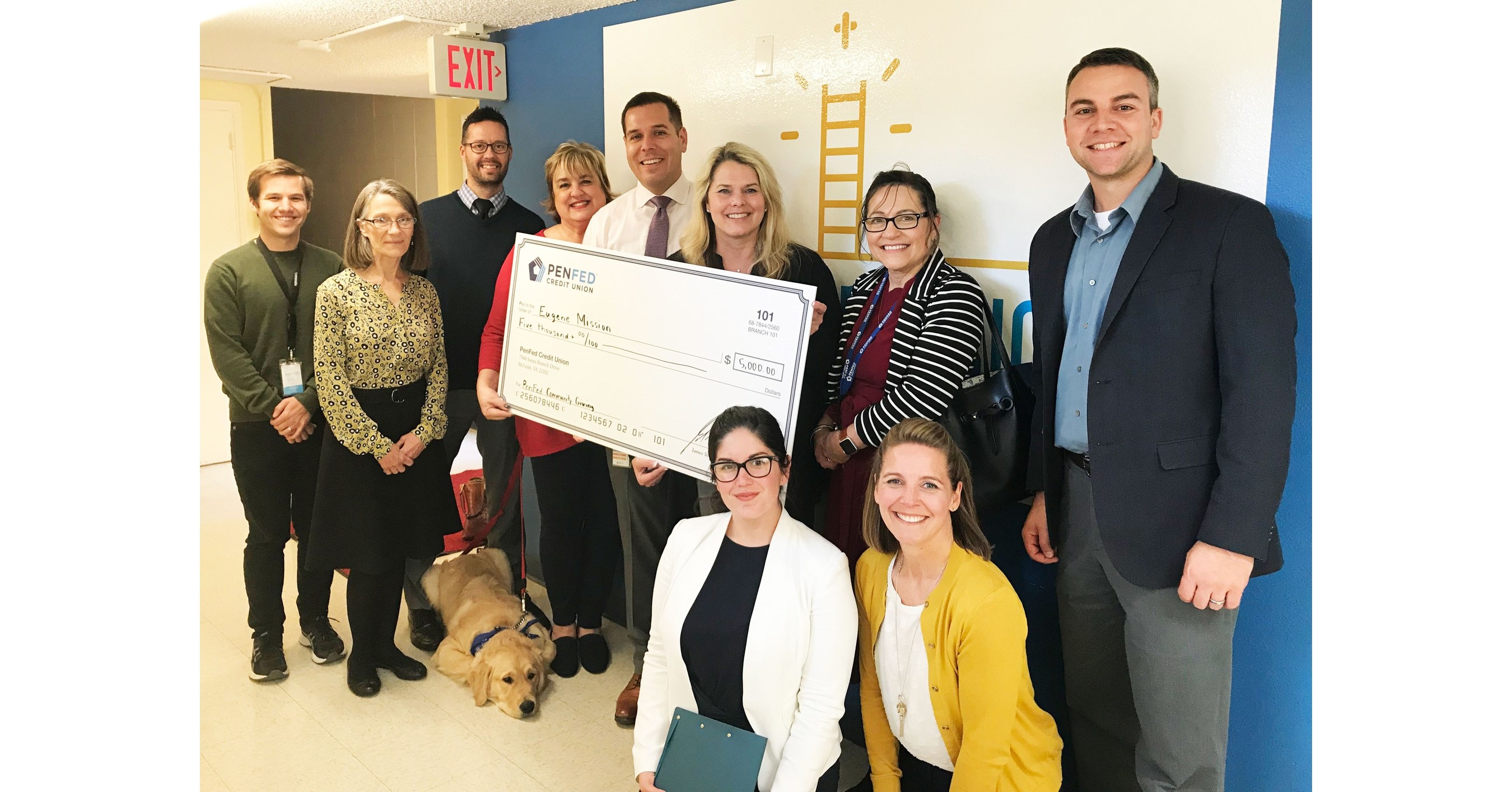 PenFed Credit Union Presents $5,000 Donation to Eugene Mission