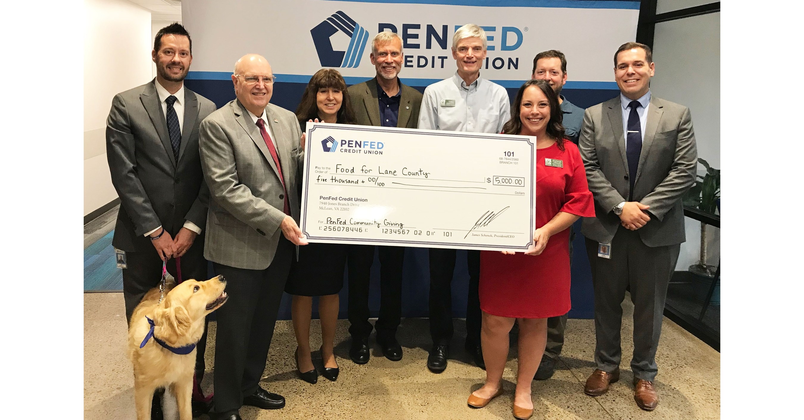 PenFed Credit Union Presents $5,000 Donation to FOOD for Lane County