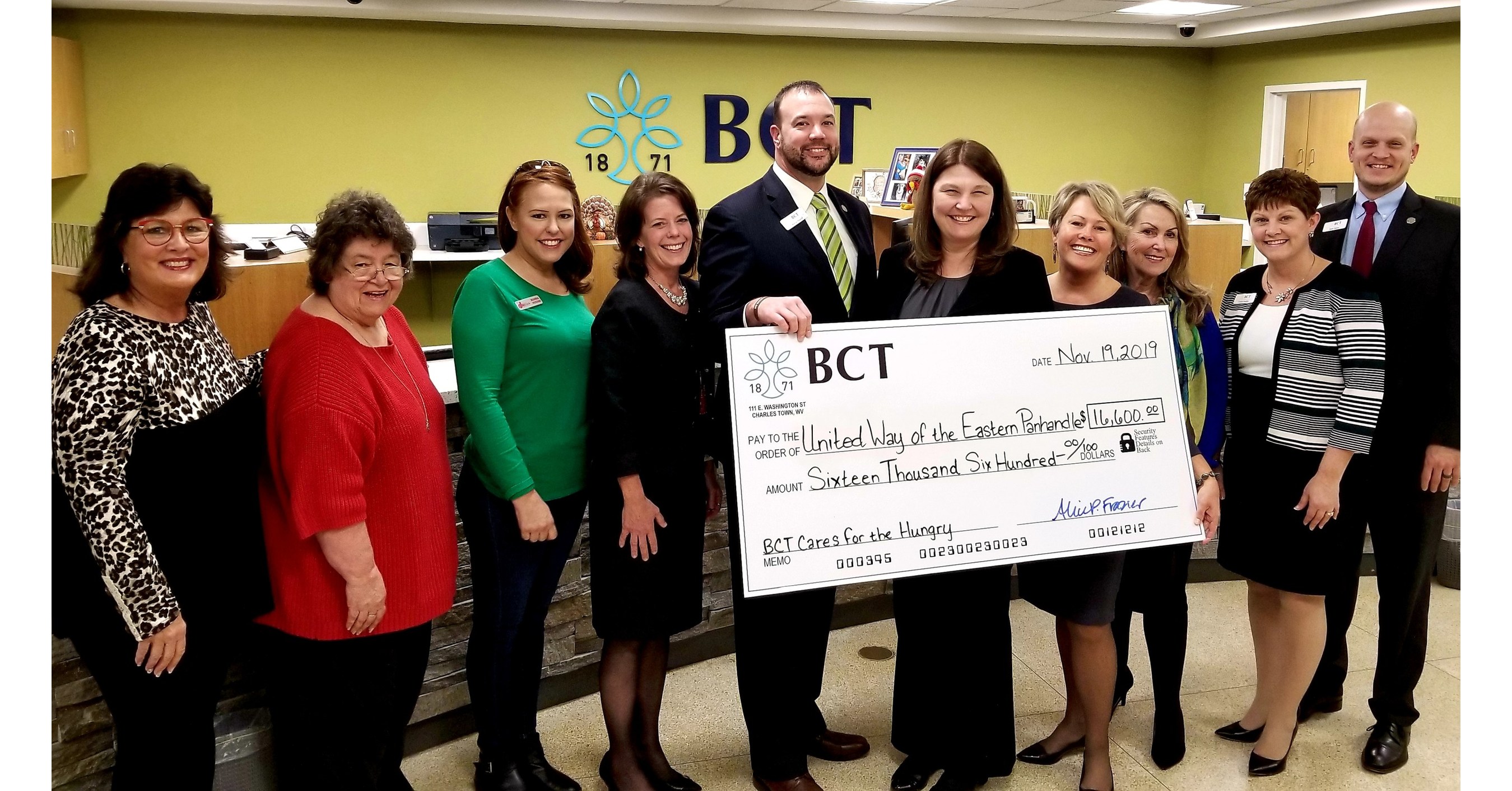 BCT-Bank of Charles Town Launches "BCTCares For The Hungry" Initiative