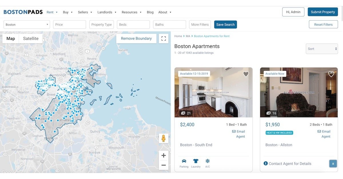 BostonPads.com Unveils Newly Redesigned Apartment Portal
