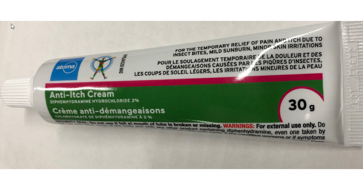 Advisory - One lot of Atoma-brand Diphenhydramine Hydrochloride 2% Anti ...