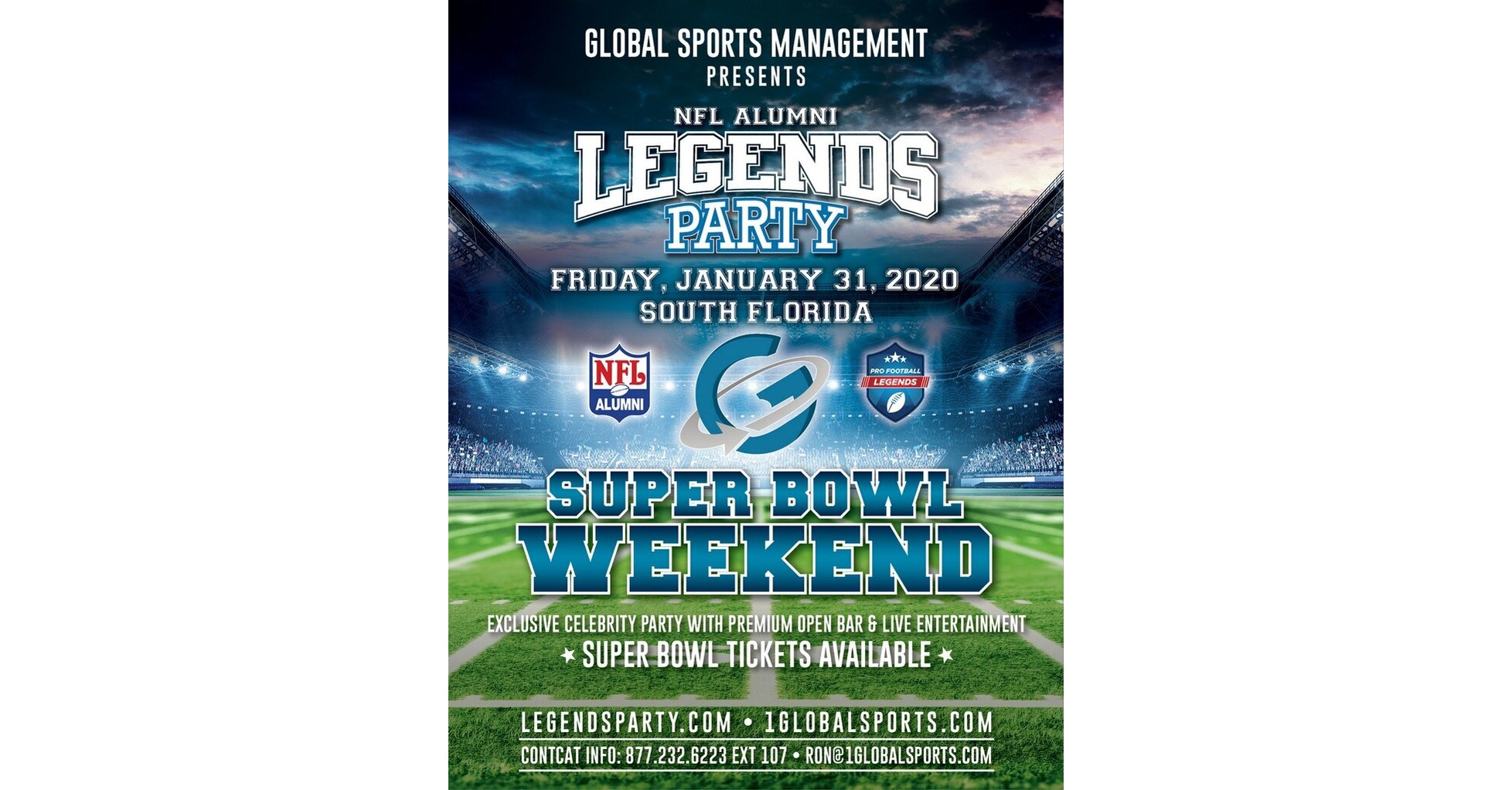 Global Sports Management Announces The NFL Alumni Legends Party