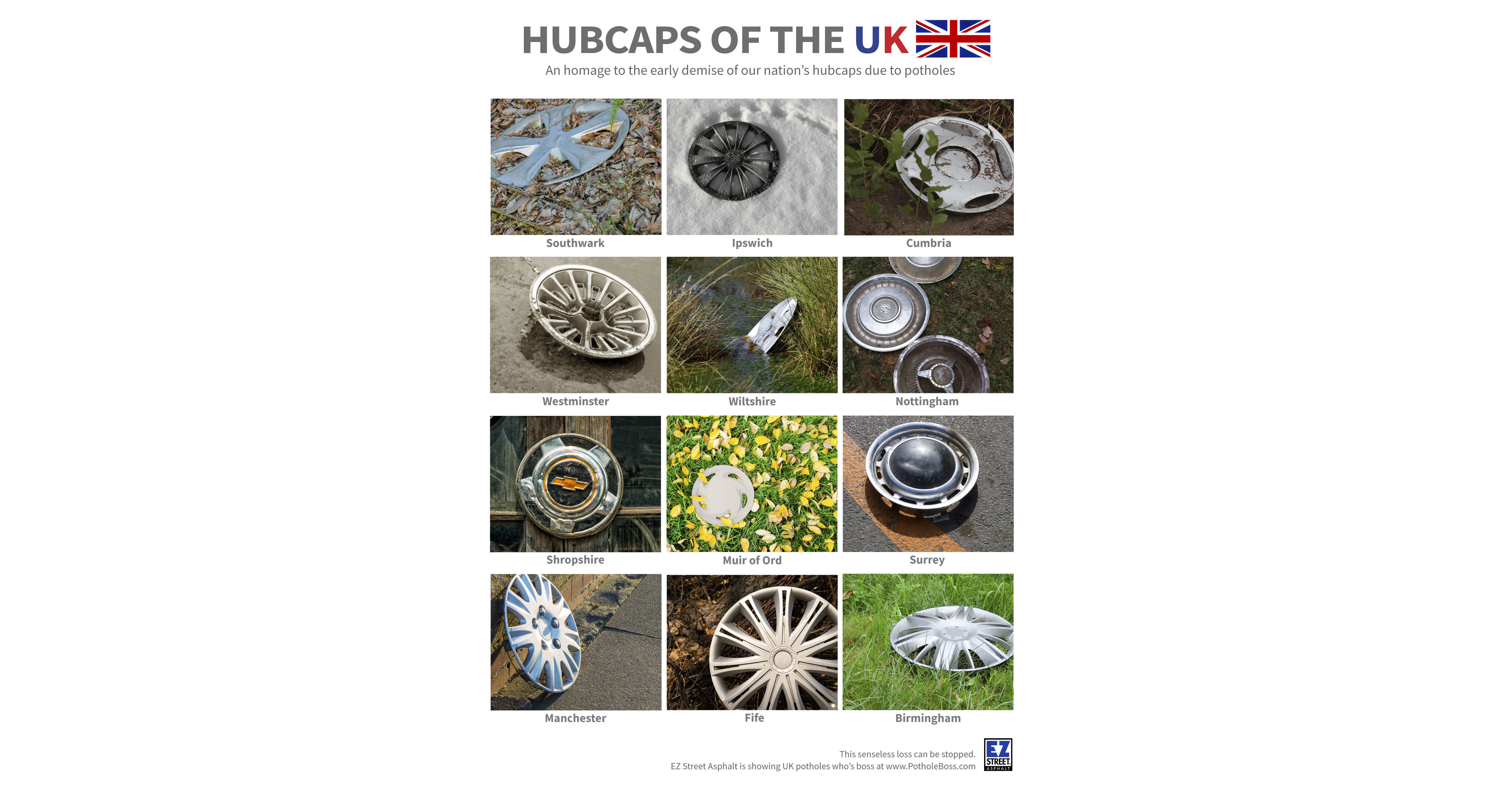 Potholes, politicians & pizza boxes: Lost Hubcaps sent to government ...
