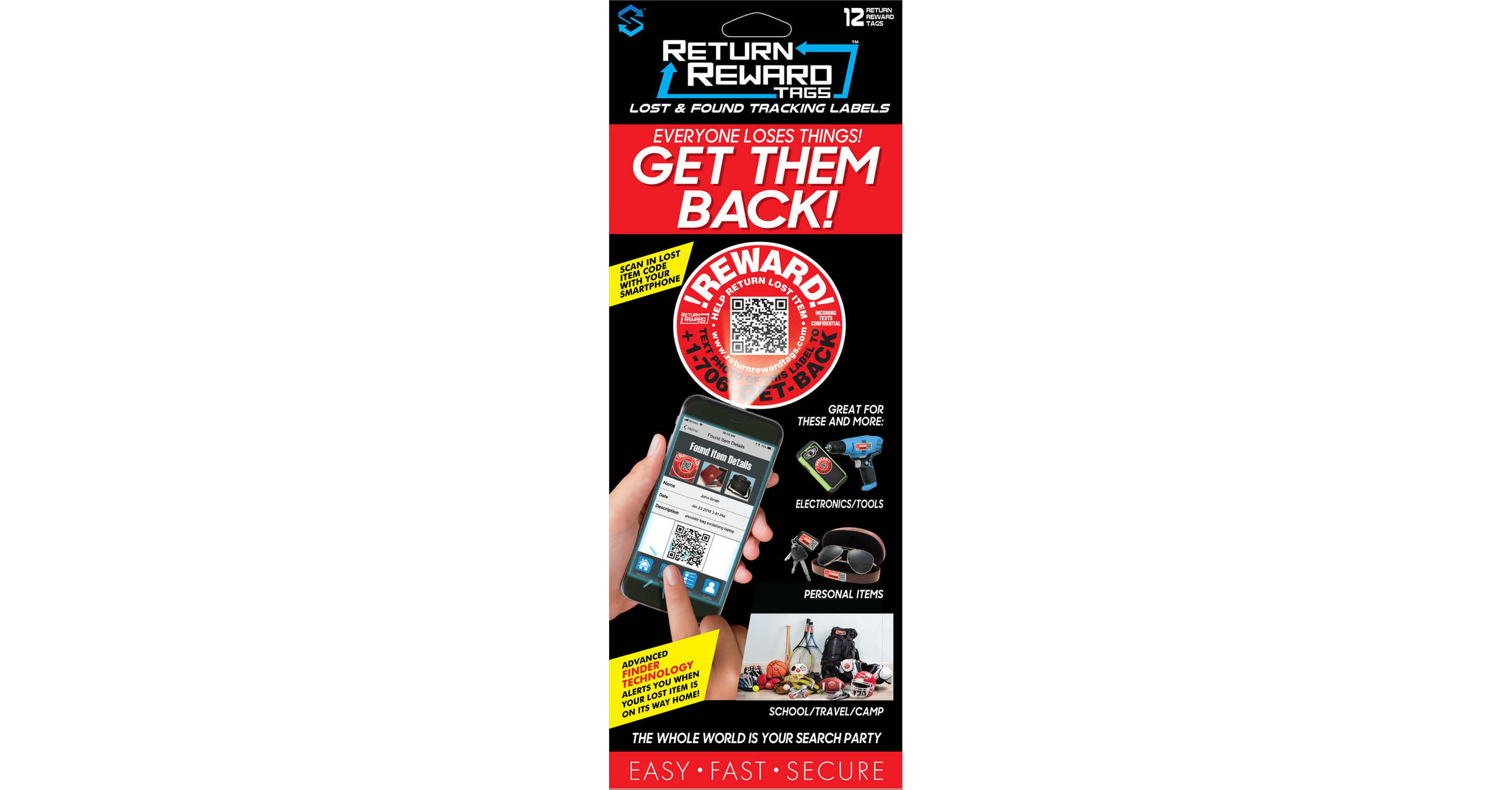 SPEECHEE Return Reward Tags Use Stickers and Texting to Return Your ...