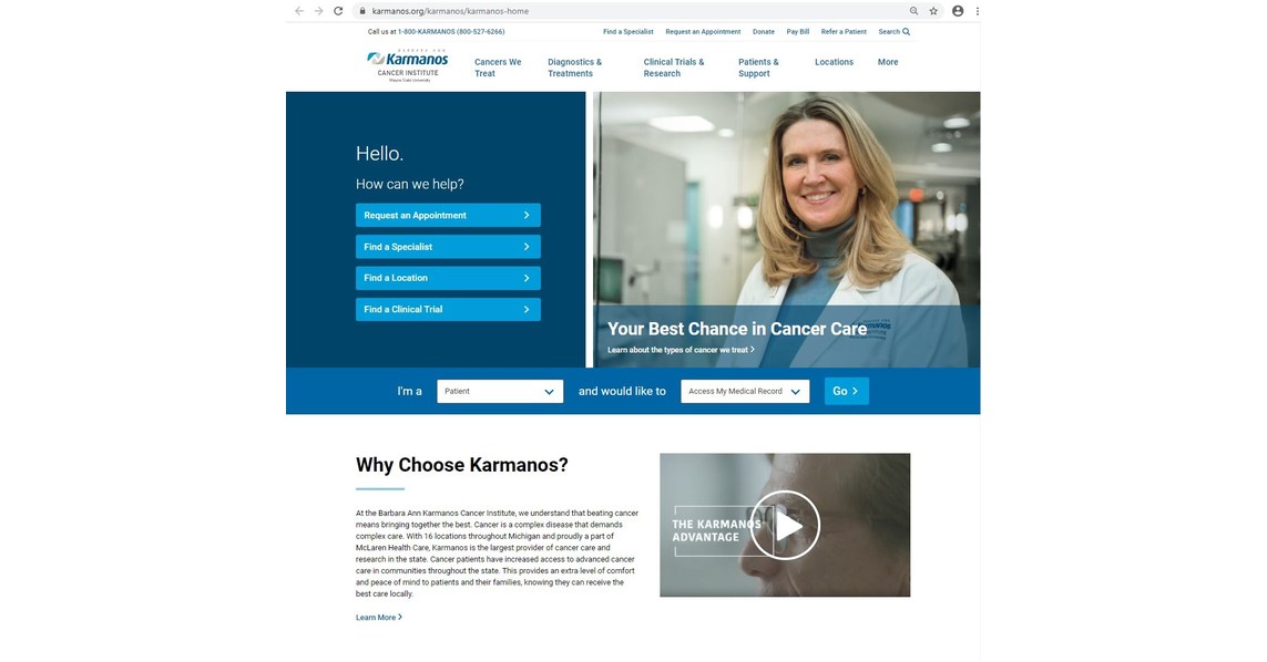 Karmanos Cancer Institute Launches Redesigned Website