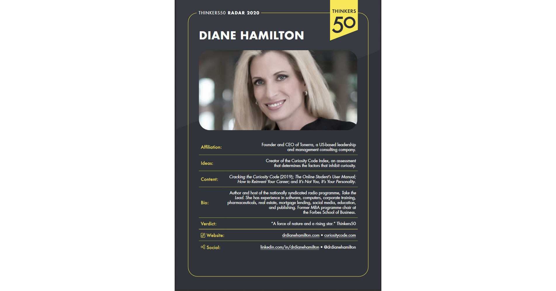 Arizona CEO Dr. Diane Hamilton Chosen for Thinkers50 Radar List of Top ...