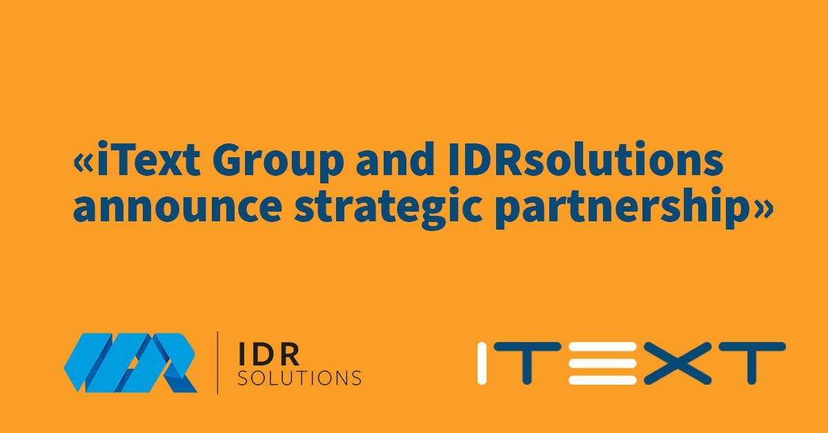 iText Group and IDRsolutions Announce Strategic Partnership