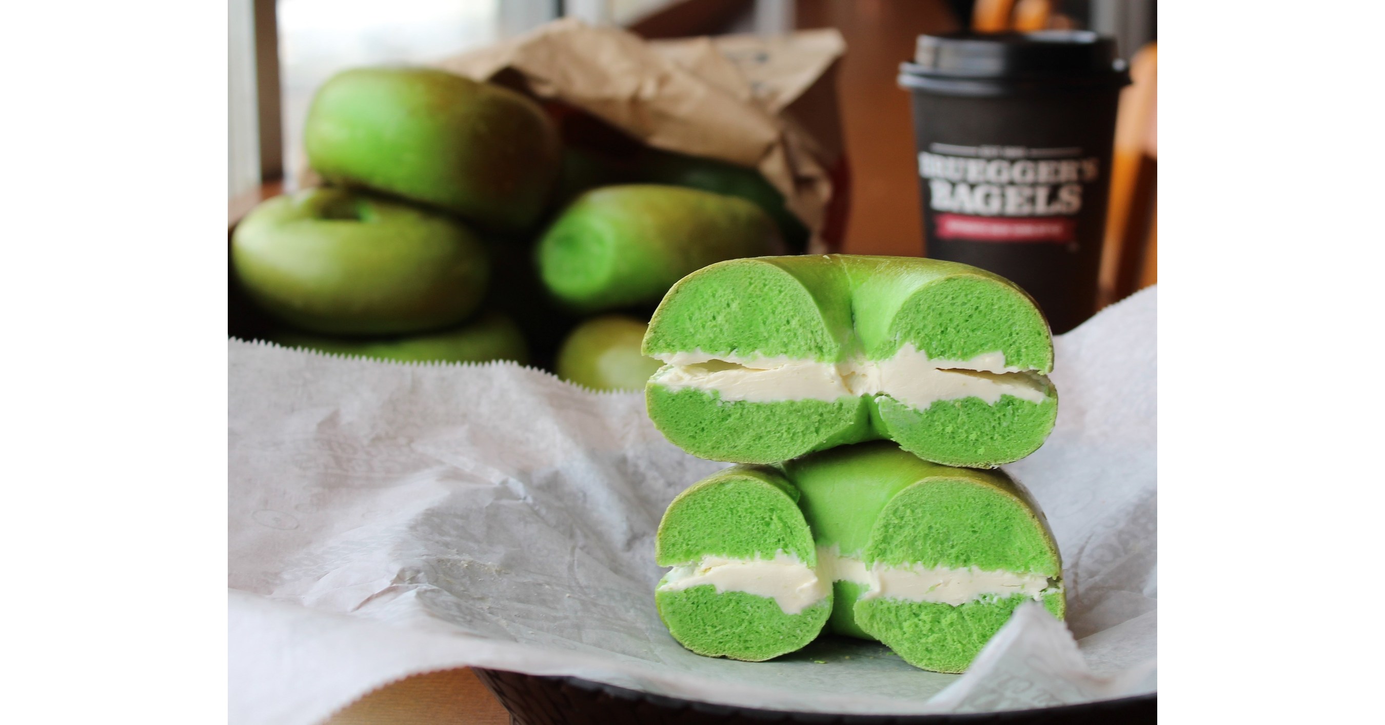 Bruegger's Bagels Goes Green For St. Pat's