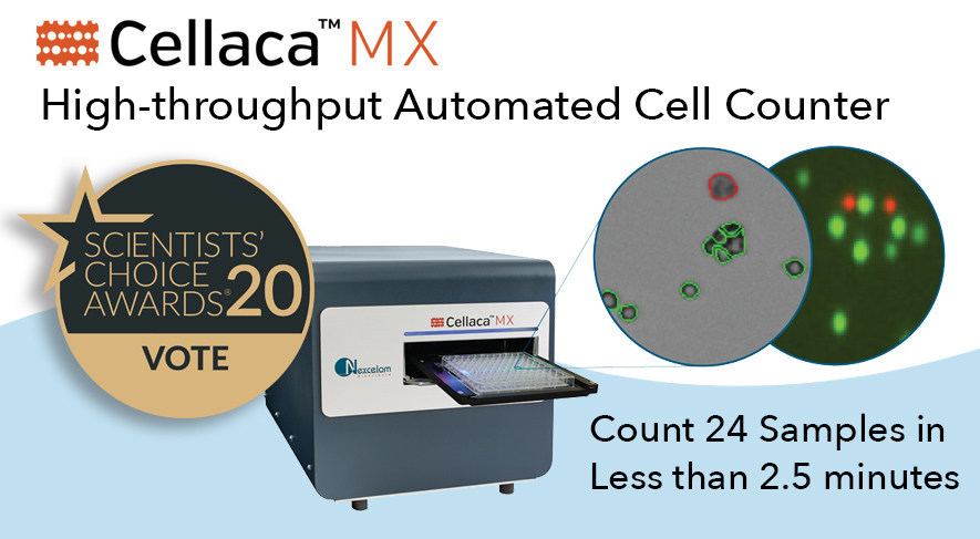 The Cellaca MX High-throughput Cell Counter from Nexcelom Bioscience ...