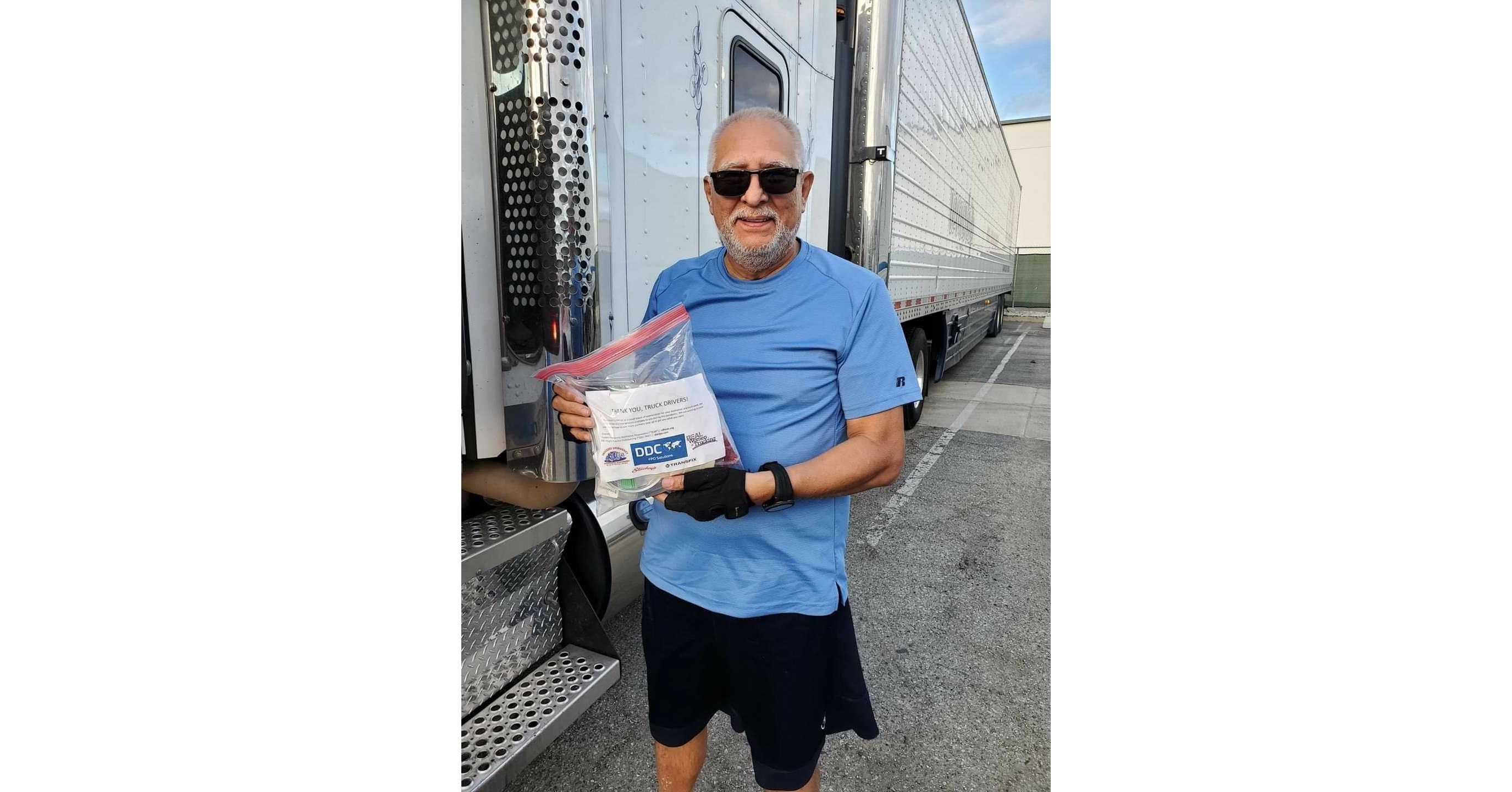 Truck Drivers Receive Personal Protective Equipment (PPE) Kits with the ...