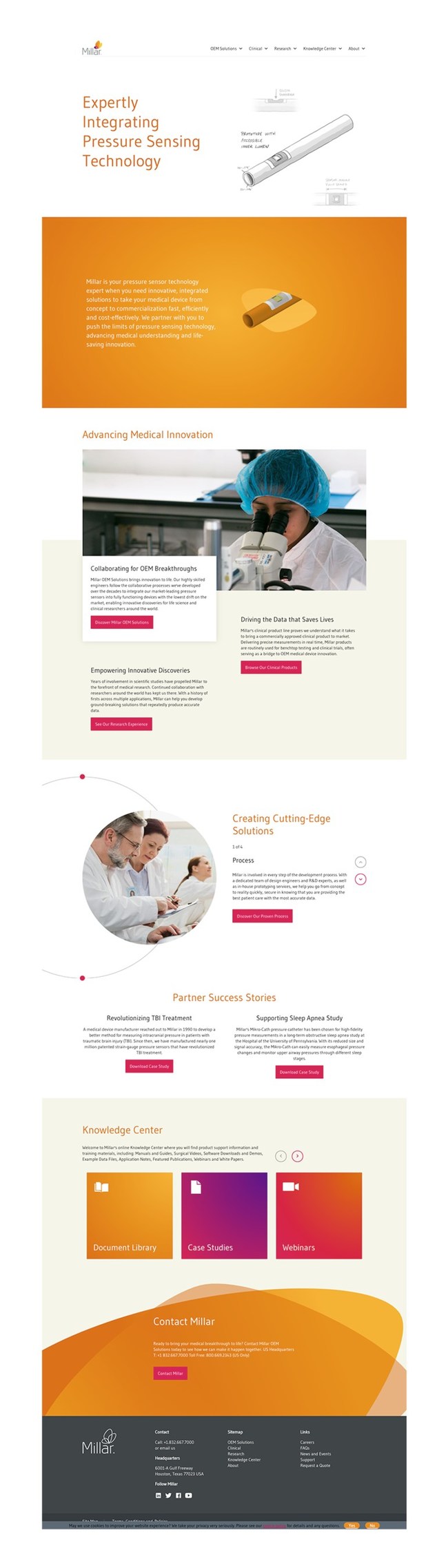 Millar Relaunches Website to Feature Pressure Sensor Technology Expertise