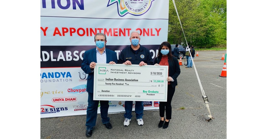 NRIA Donates $2,500 To Coronavirus Testing Site In Edison, NJ