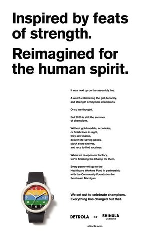 Shinola Releases Ad Surrounding Pivoted Messaging For 'The Champ' Timepiece