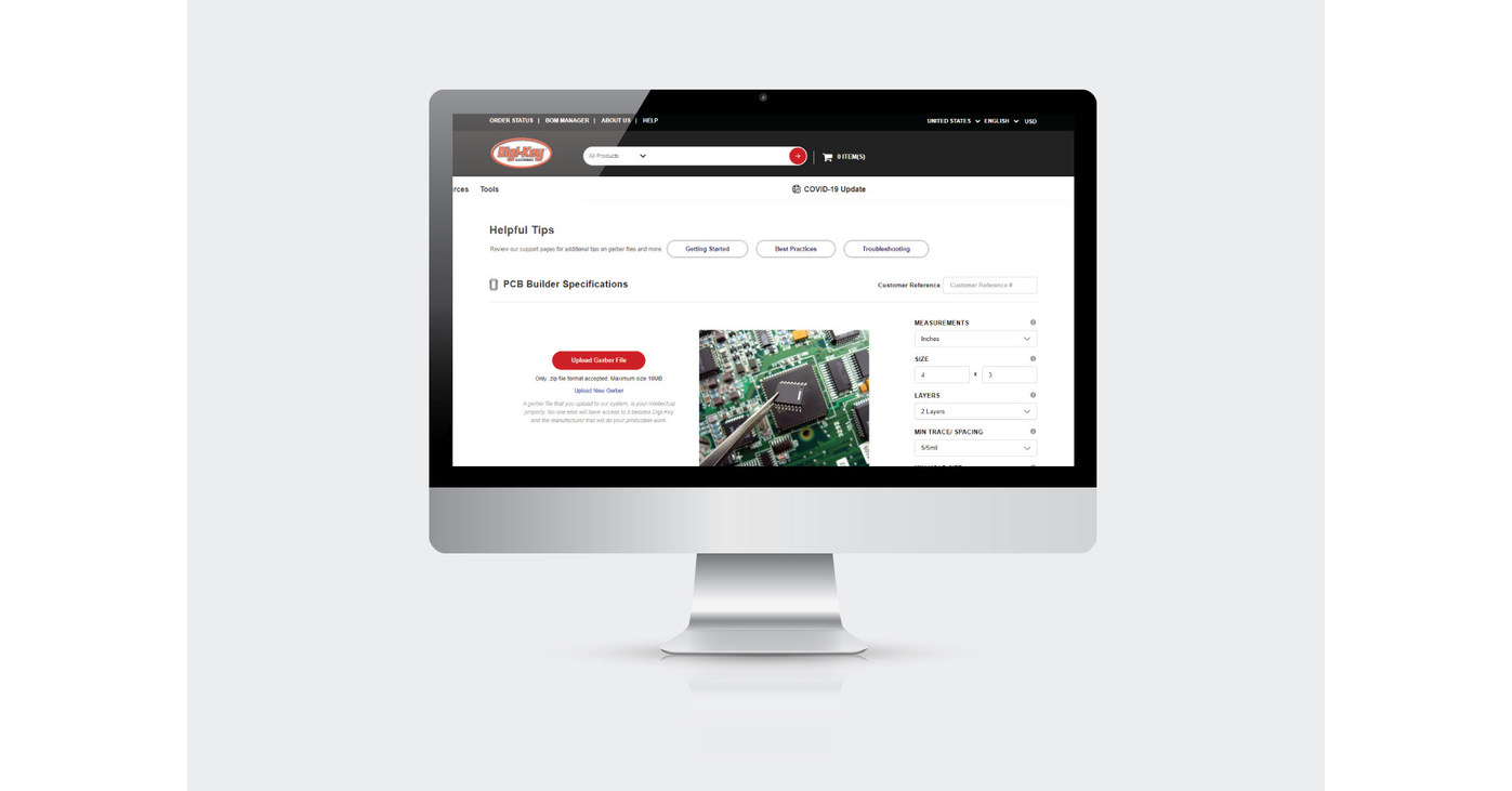 Digi-Key Electronics Launches PCB Builder to Streamline Ordering Experience