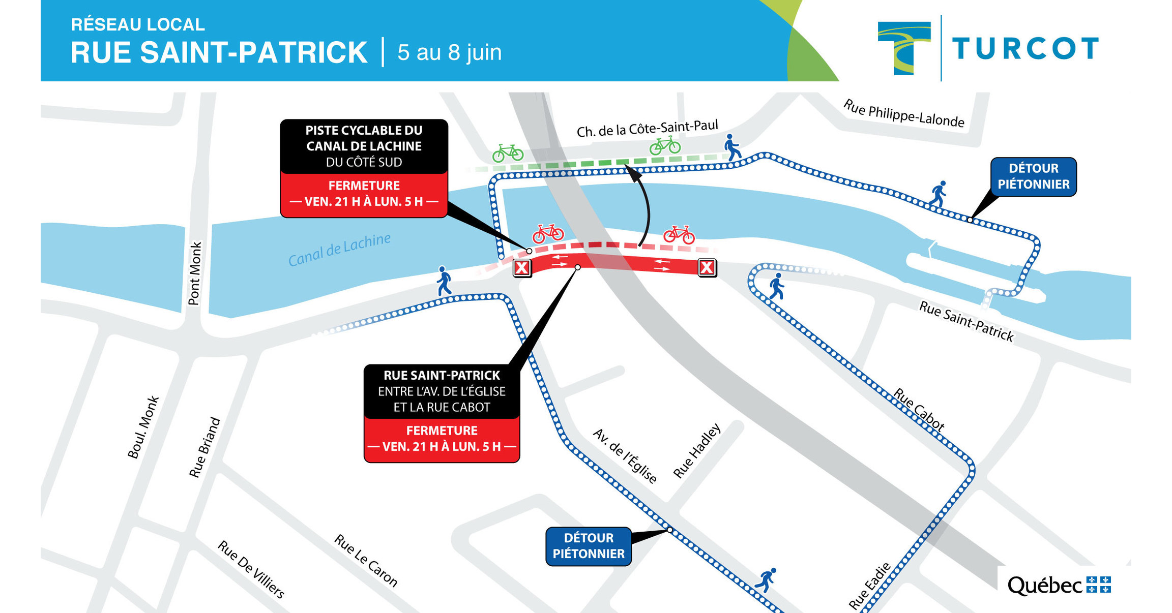 Projet Turcot - Fermetures majeures dans le corridor de l'autoroute 15 ...