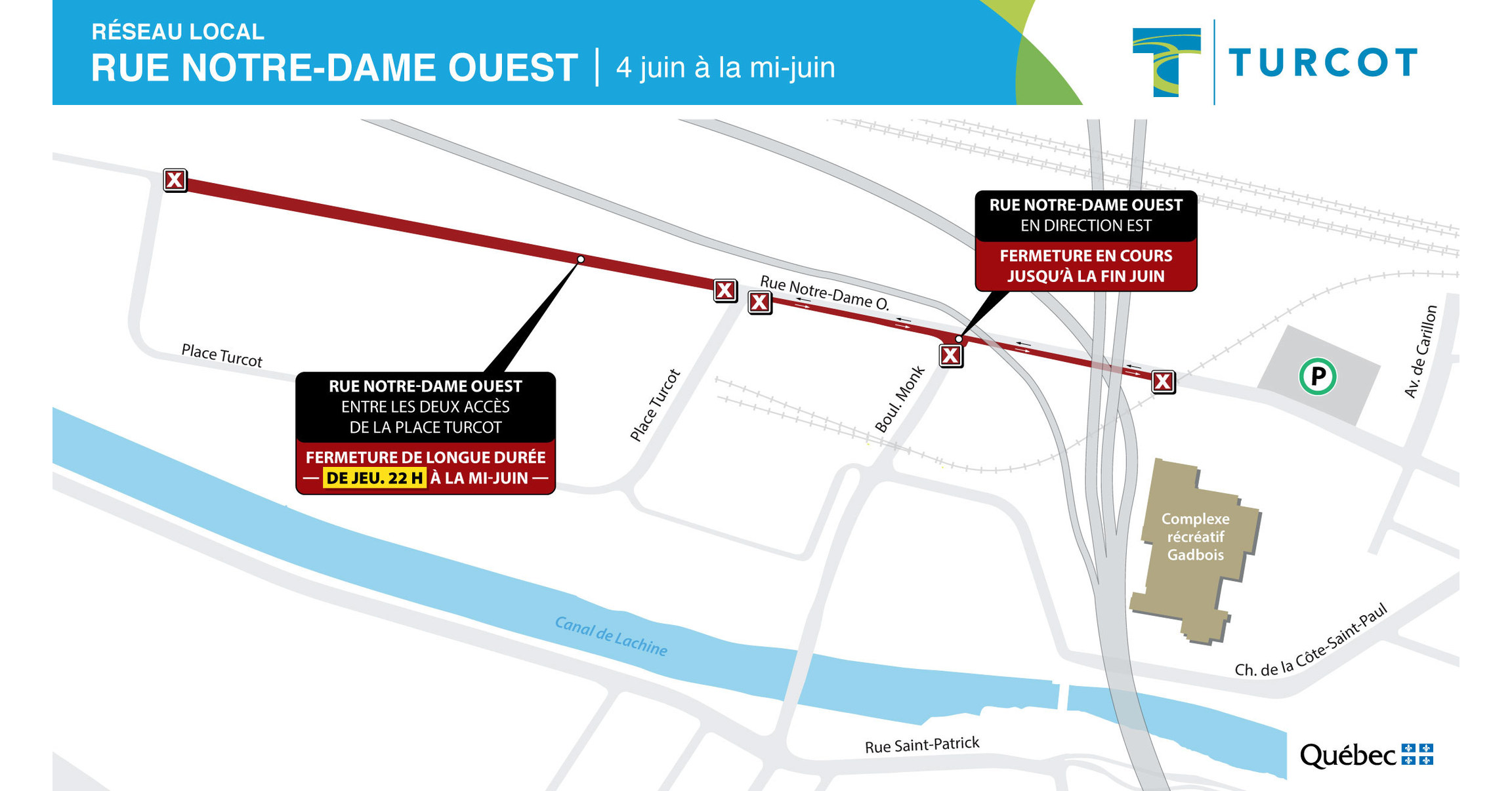 Projet Turcot - Fermetures majeures dans le corridor de l'autoroute 15 ...