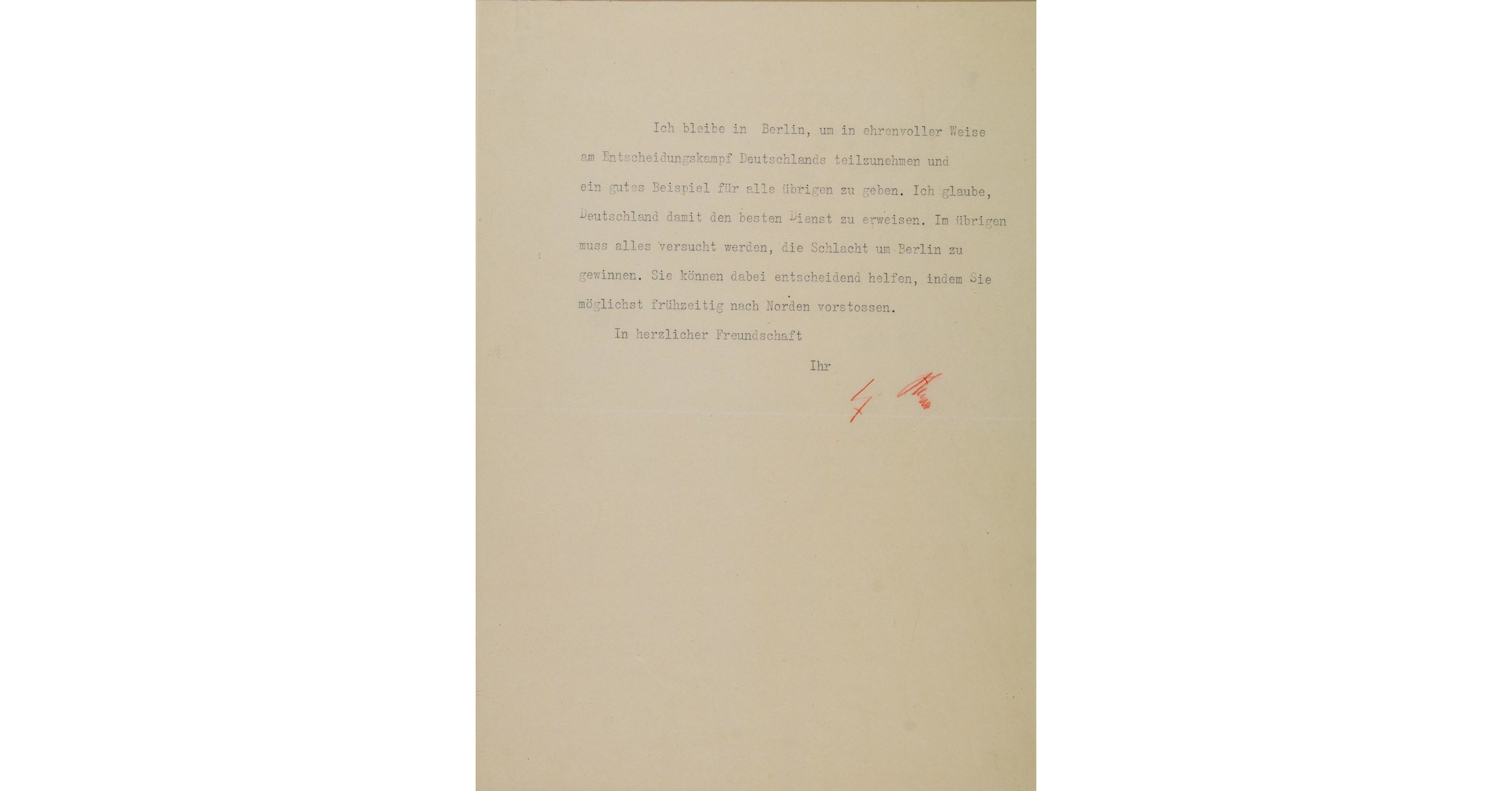 Hitler's Last Letter from His Bunker and "Suicide Sofa" Relic Go to Auction