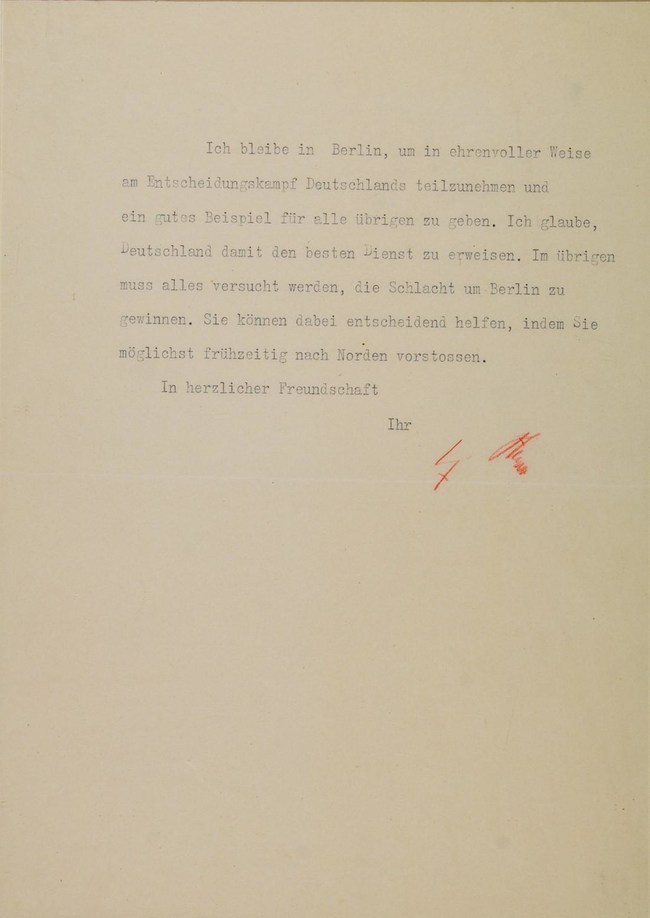 Hitler's Last Letter from His Bunker and "Suicide Sofa" Relic Go to Auction