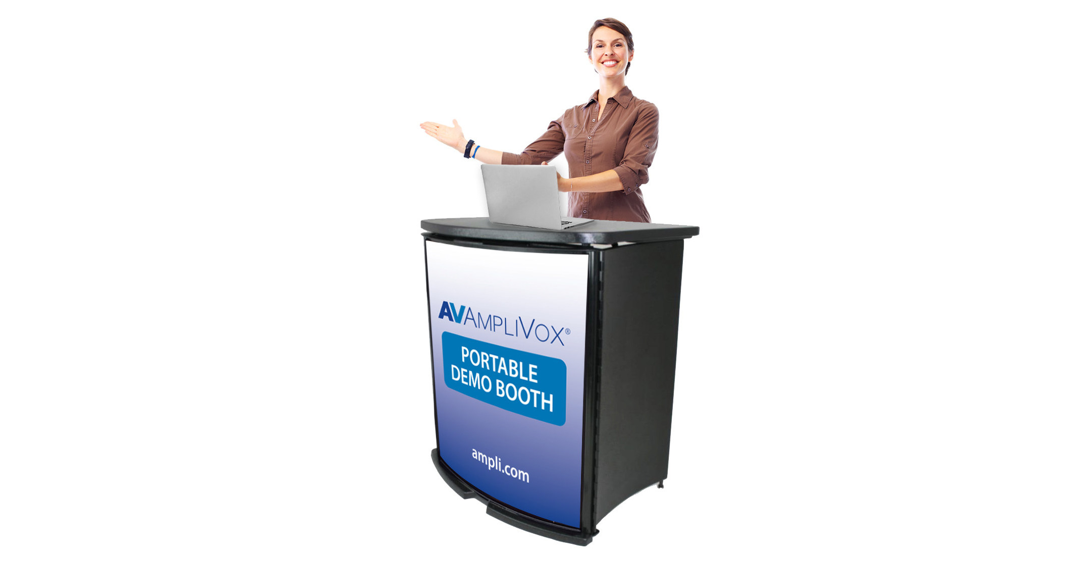 AmpliVox Portable Demo Booth Promotes Your Company Image