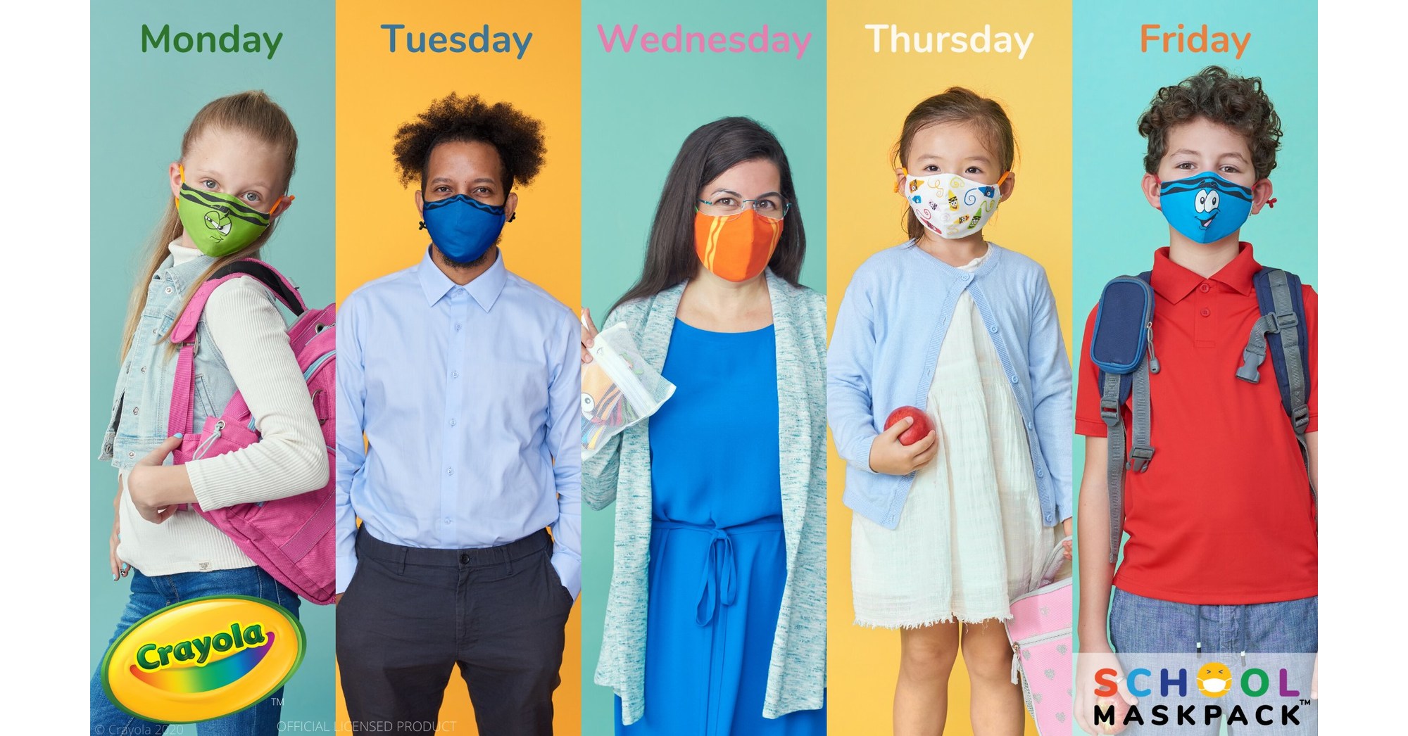 SchoolMaskPack™ introduces new Crayola® 5-day cloth mask system for ...