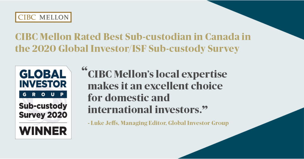 CIBC Mellon Rated Best Sub-custodian in Canada in the 2020 Global ...