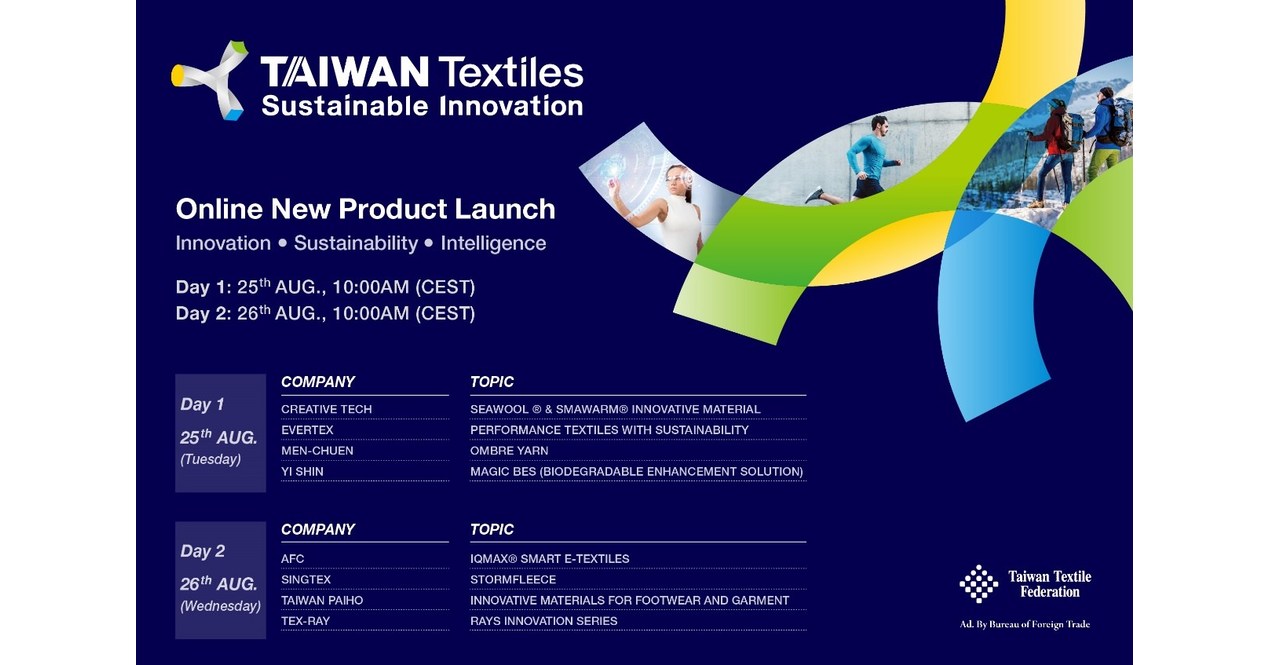 Les entreprises textiles taïwanaises présentent en ligne leurs derniers ...