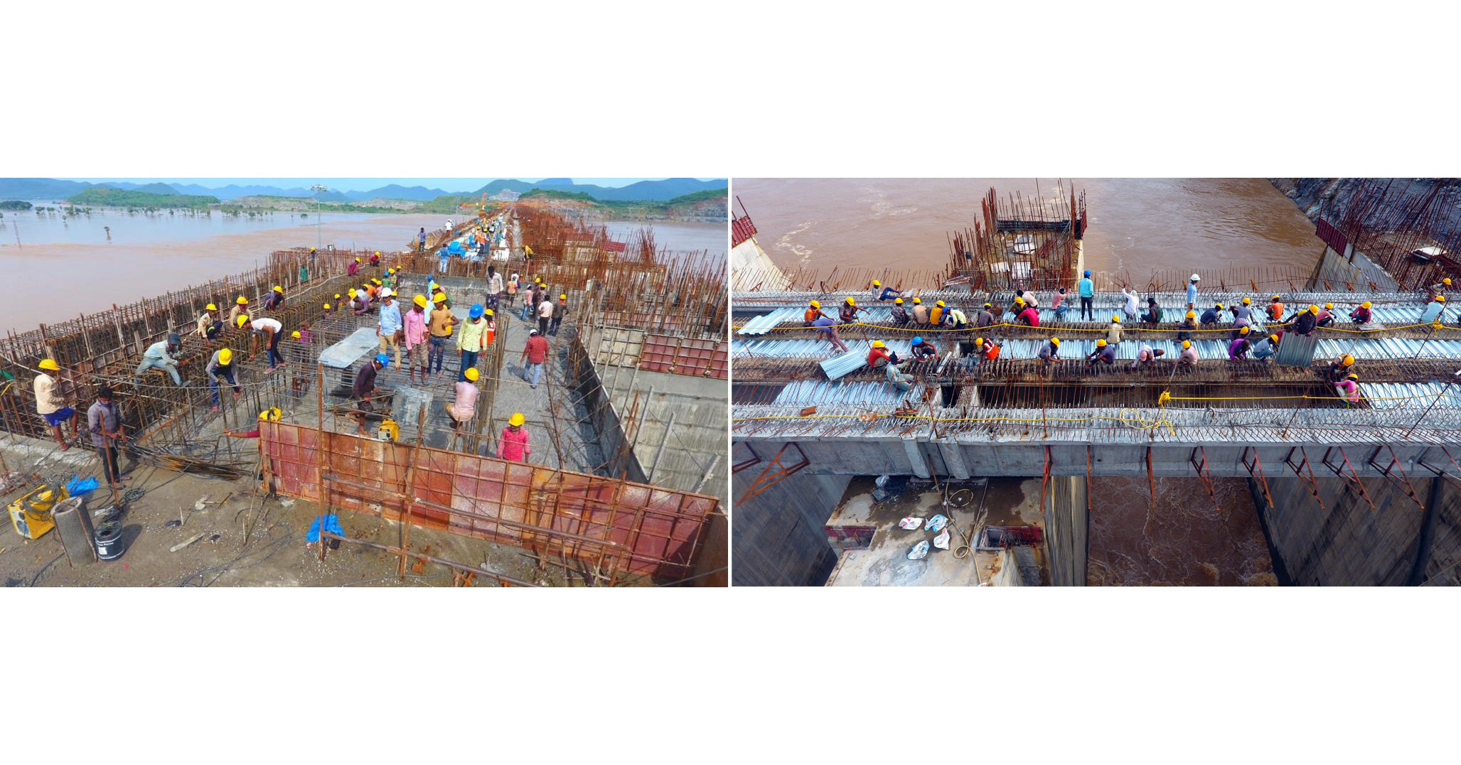 Polavaram Project work on brisk pace even during the Floods