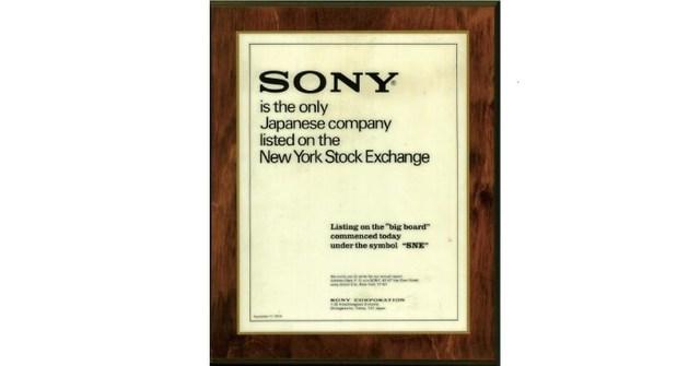 Sony Celebrates 50 Years On The New York Stock Exchange