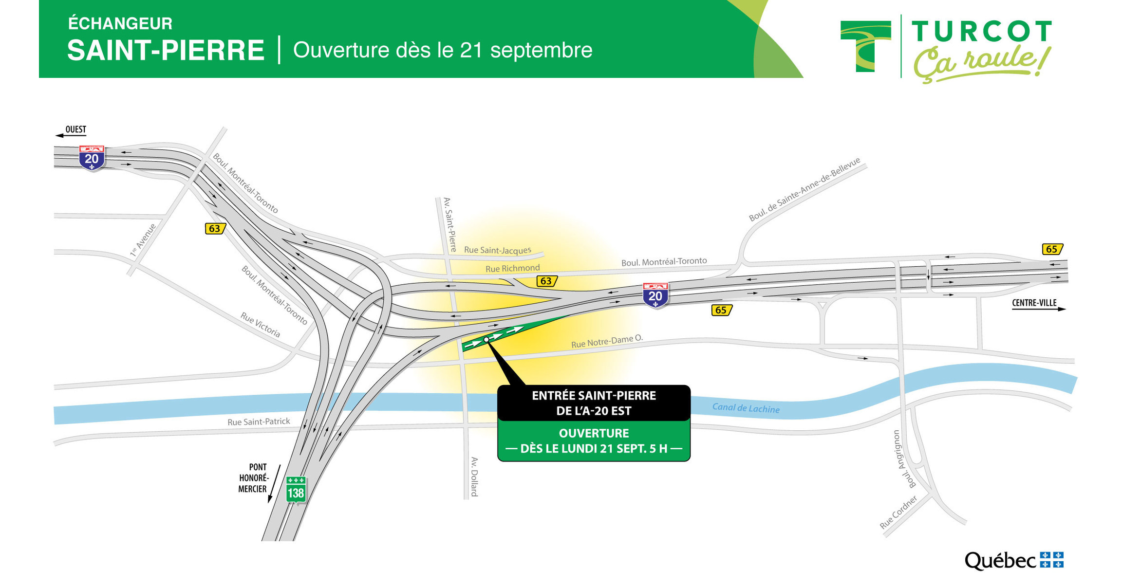 Projet Turcot - Fermetures majeures dans le secteur de l'échangeur ...