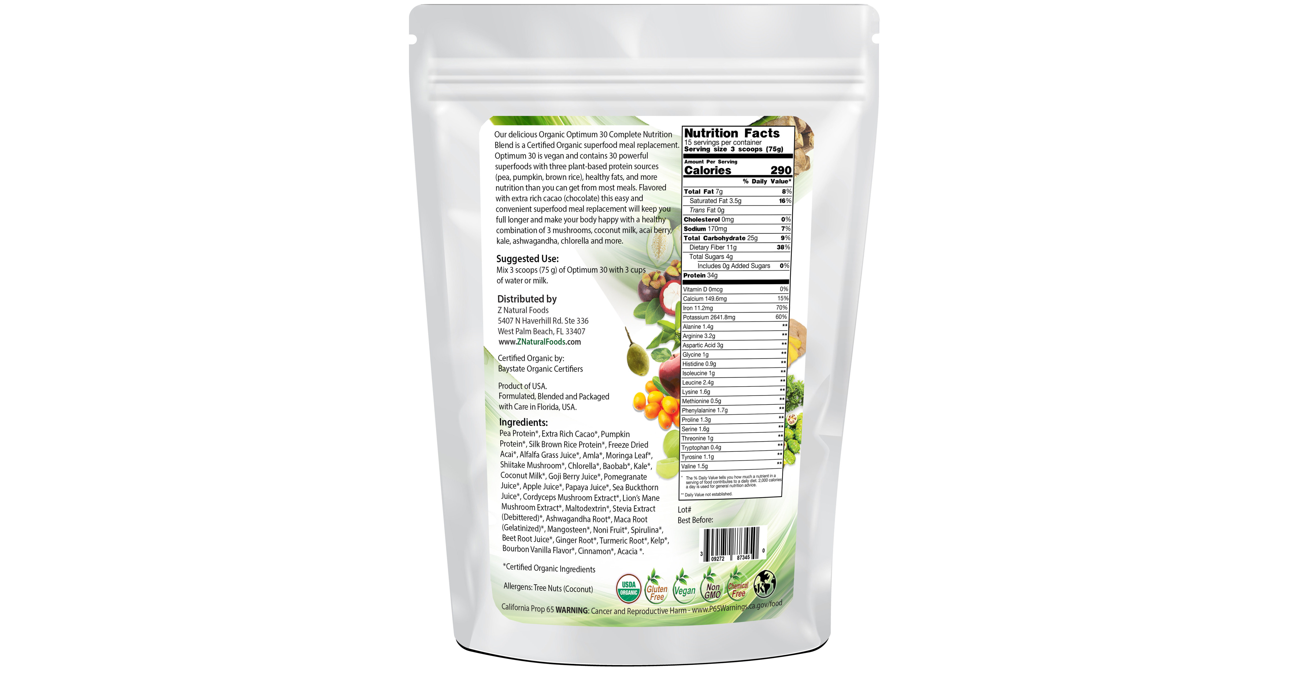 Z Natural Foods Announces New Plant-Based, Organic Meal Replacement Shake