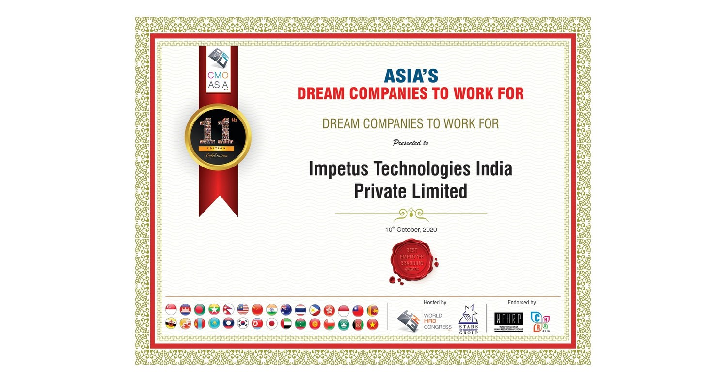 Impetus recognized as Asia's Dream Companies to Work For 2020 for the ...