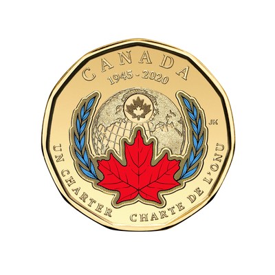 La toute première pièce de circulation canadienne de 1 $ colorée émise ...