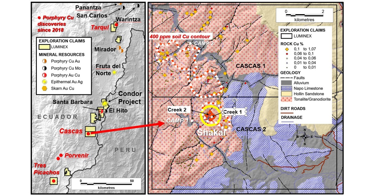 Luminex Discovers Attractive Copper Porphyry Target at Cascas: Shakai