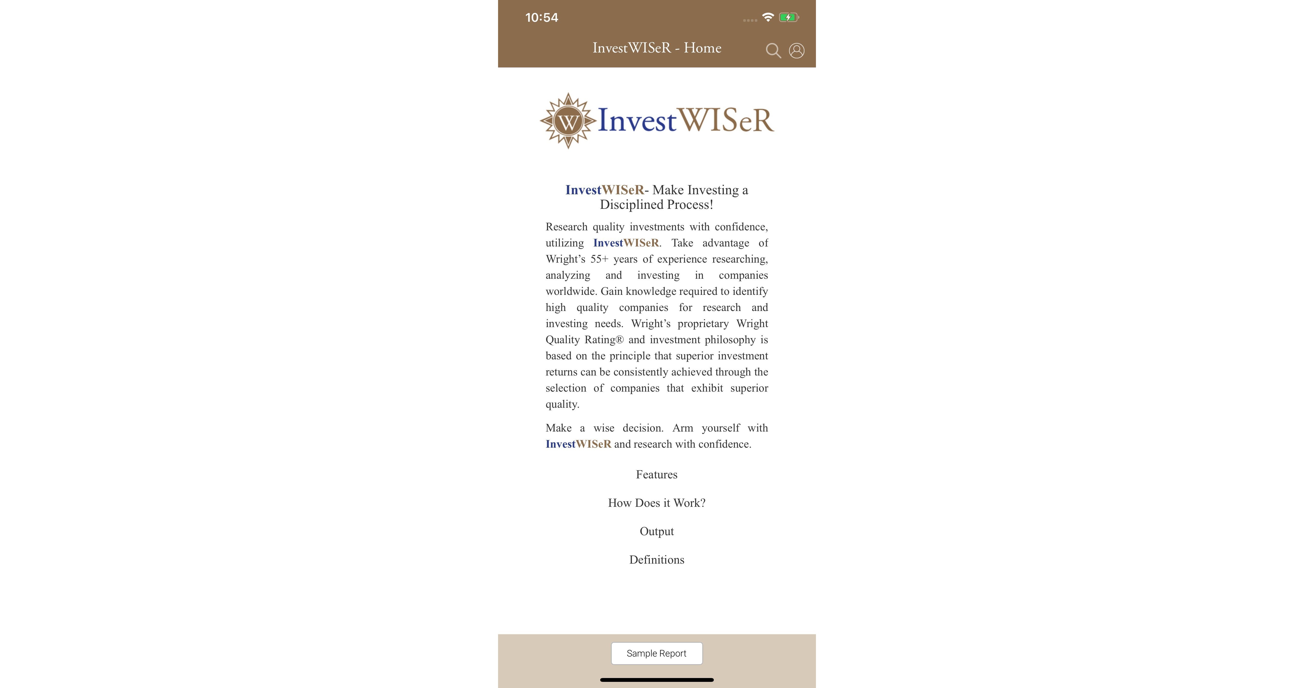 Wright Investors' Service, Inc. Announces the Launch of InvestWISeR