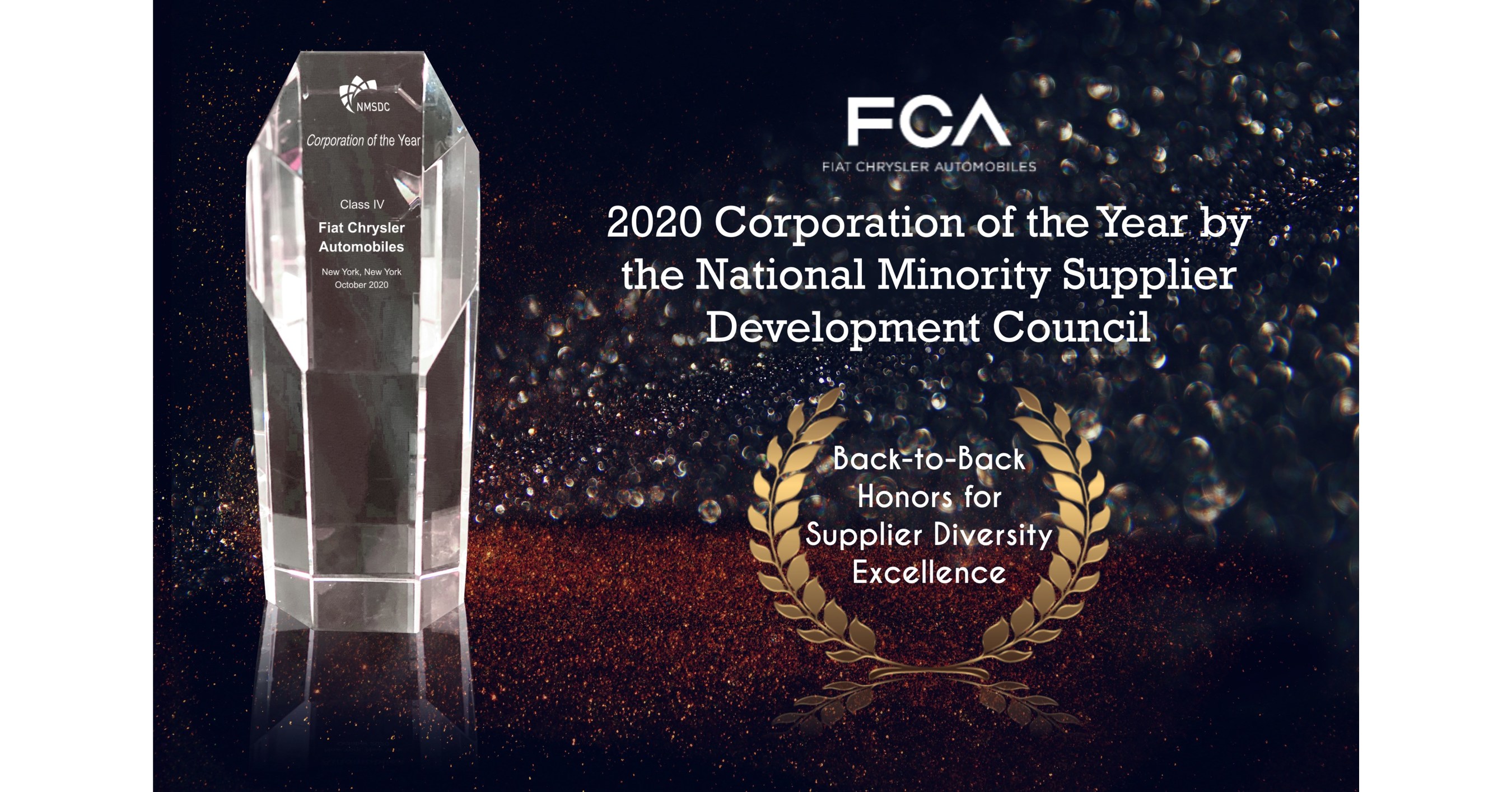 FCA Wins Back-to-Back 'Corporation of the Year' Honors From the ...