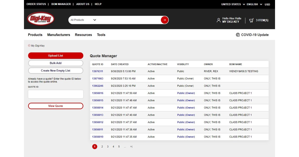 Digi-Key Electronics Introduces Refreshed Quote Manager Tool