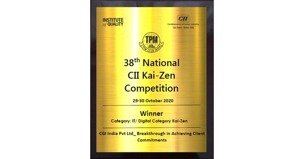 CGI wins at the 38th National CII Kaizen Competition
