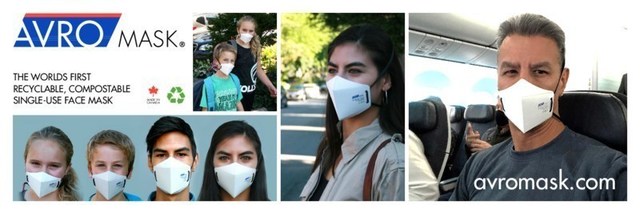 The AVRO MASK. The world's first fully recyclable, compostable, face mask