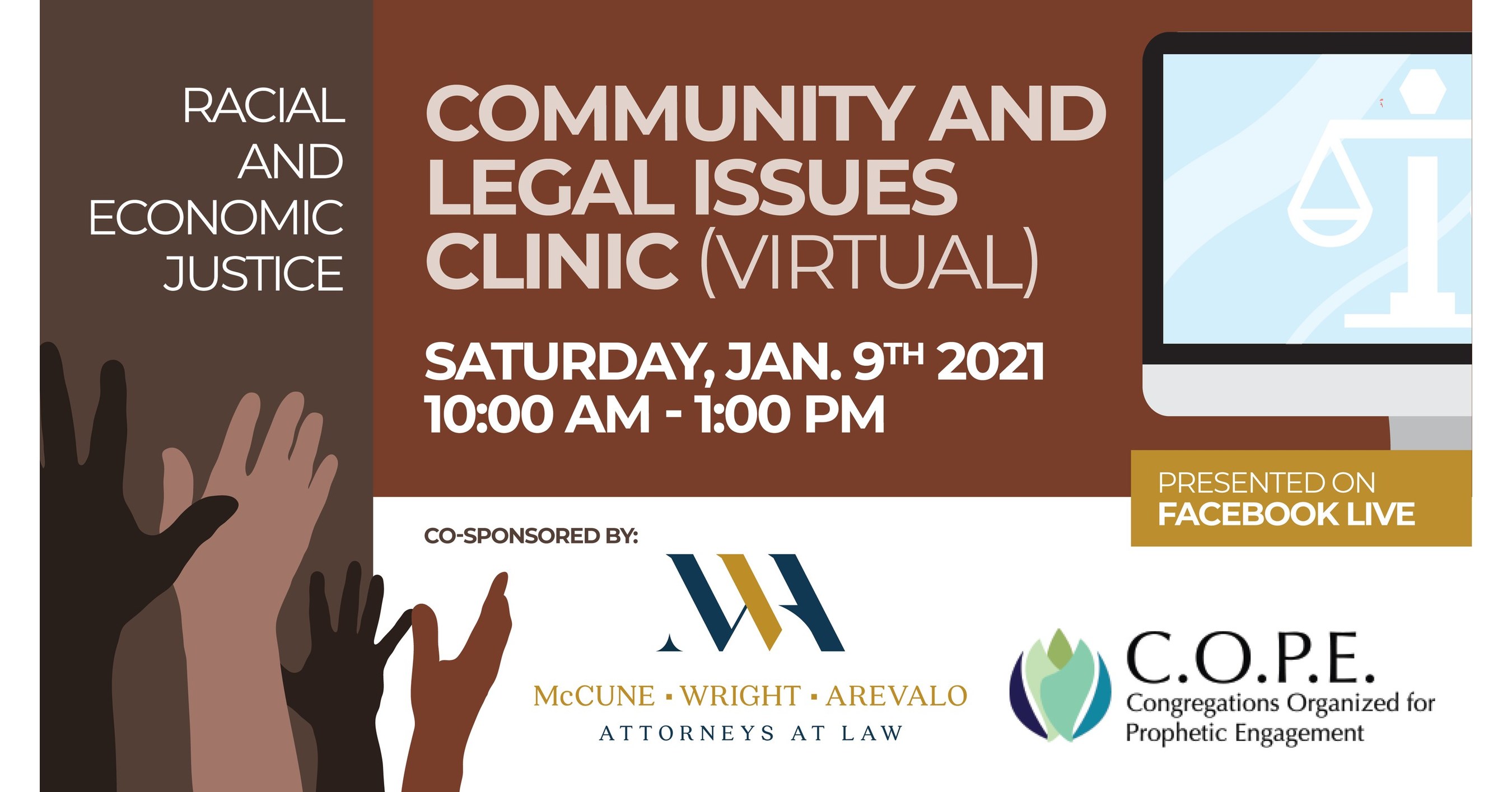 Free Online Forum for Community and Legal Issues Set for January 9, 2021