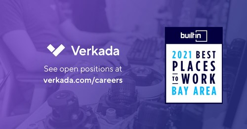 Verkada Recognized As One of the Bay Area's Best Places To Work by Built In