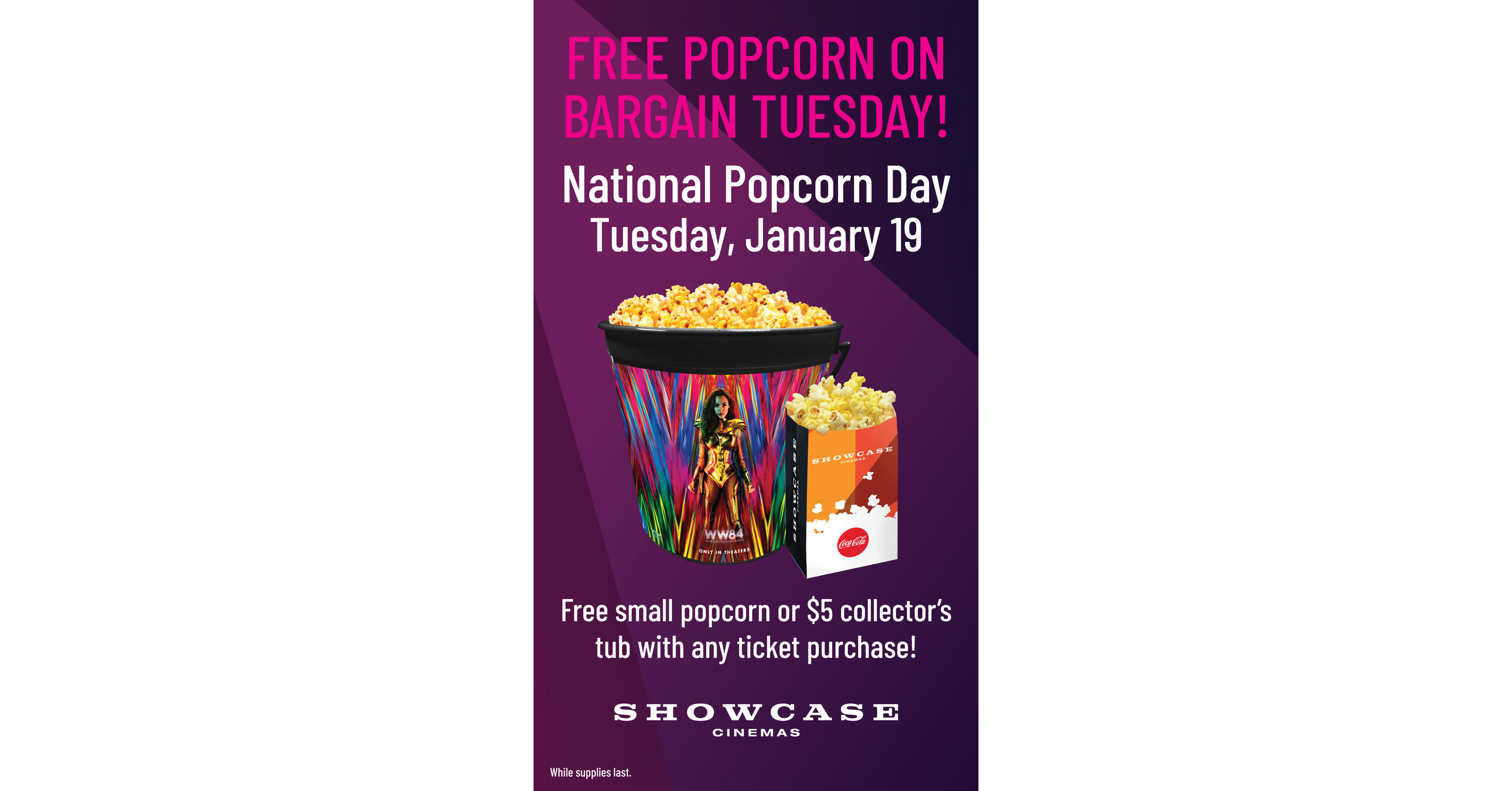 Showcase Cinemas Supports National Popcorn Day On Jan. 19 By Making ...
