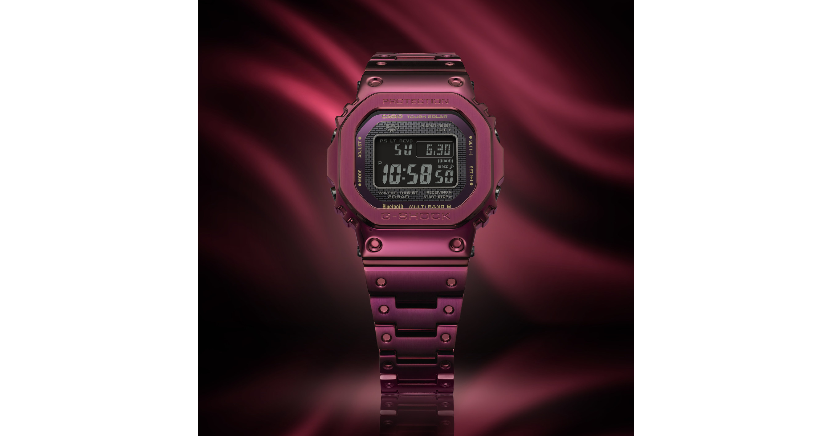 G-SHOCK Unveils Latest Full Metal GMWB5000 In Sleek, Red Stainless ...
