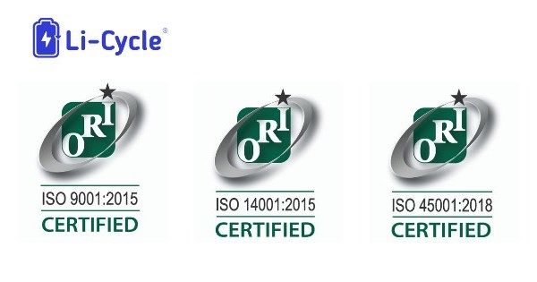 Li-Cycle Achieves ISO and R2 Certifications for Environment, Quality ...