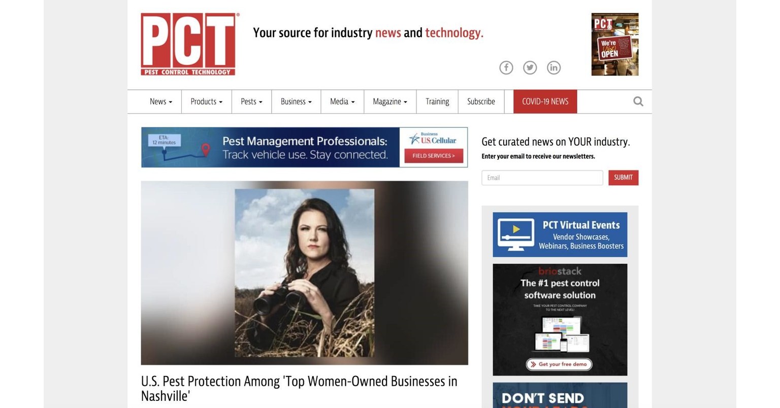 U.S. Pest Protection President, Erica Brister, Recognized by the Pest ...