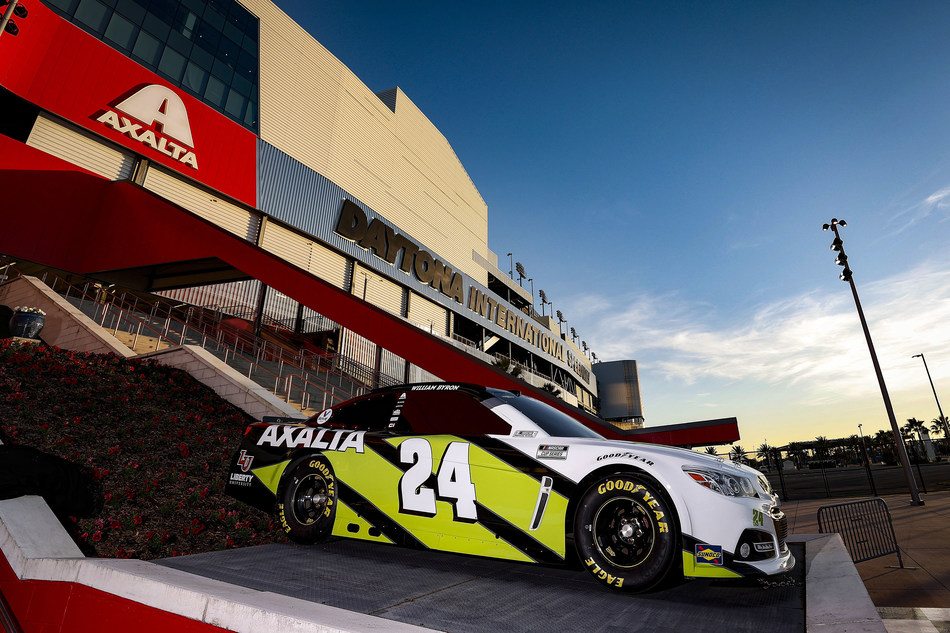 Axalta's new solventborne basecoat, Cromax XP, featured on display at Daytona International Speedway