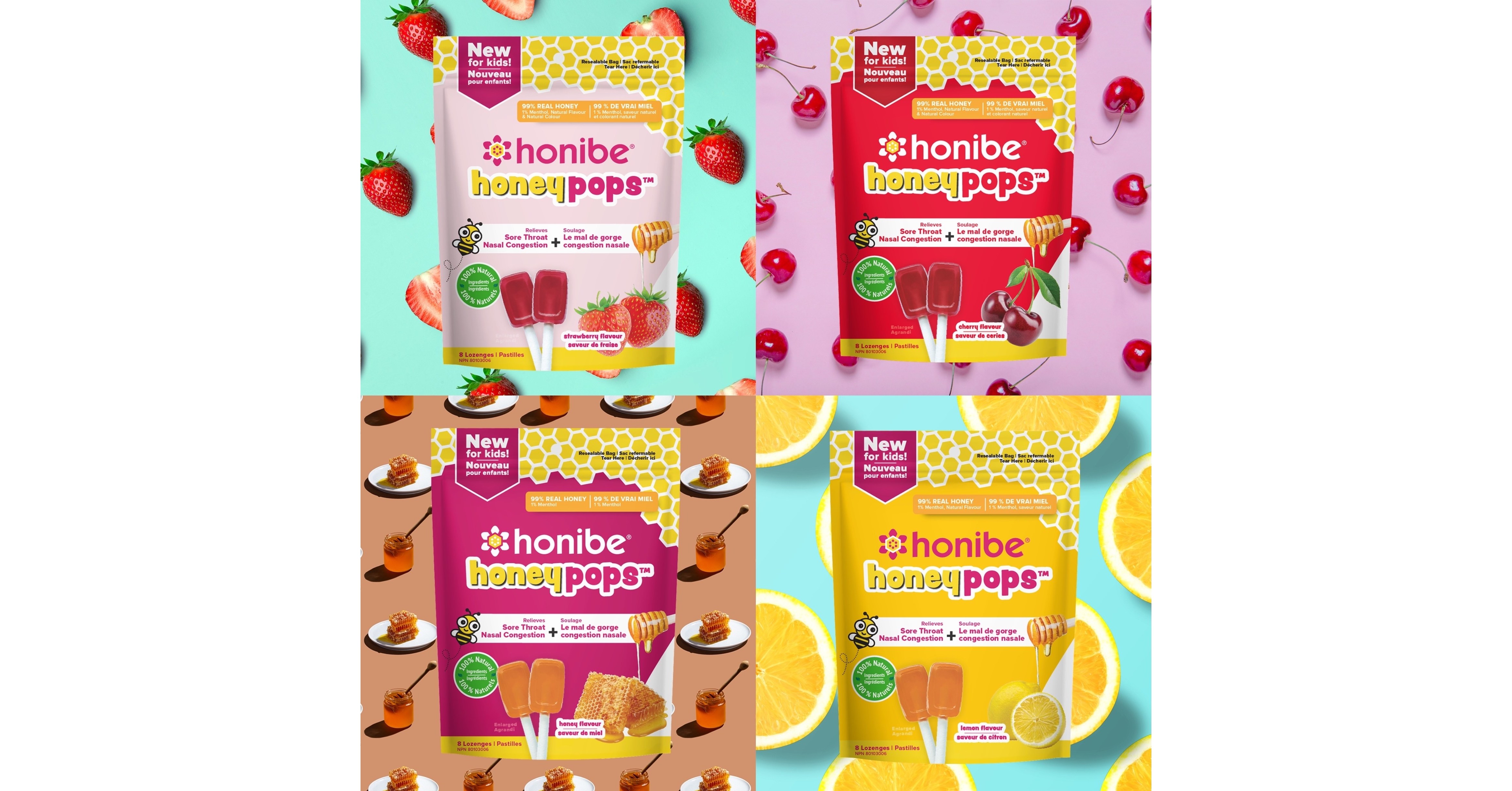 Honibe® launches HoneyPops™ the first pure honey throat lollipop for kids