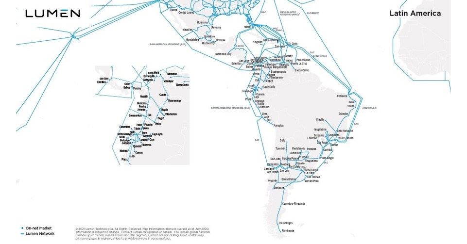 Lumen cuadruplica la capacidad de su red en América Latina en 2020